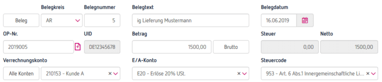 Buchung Innergemeinschaftliche Lieferung